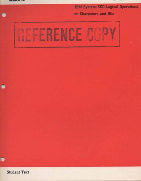 Ibm System360 Logical Operations On Characters And Bits Manual Computing History