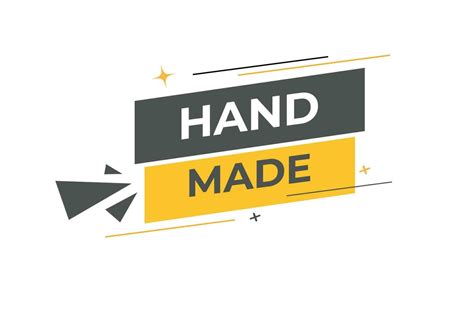 Hand Made Button Speech Bubble Banner Label Hand Made 23401859 Vector