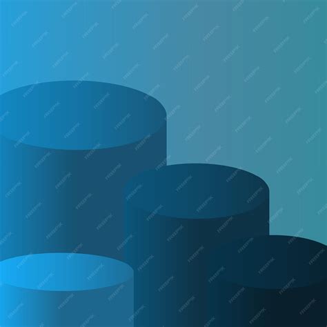 Premium Vector Abstract Realistic 3d Blue Gradient Cylinder