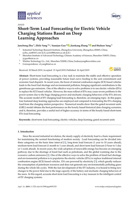 Pdf Short Term Load Forecasting For Electric Vehicle Charging Stations Based On Deep Learning