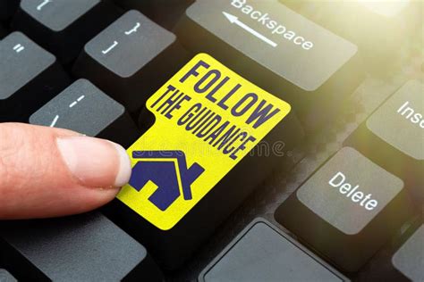 Sign Displaying Follow The Guidance Business Concept Controlling A