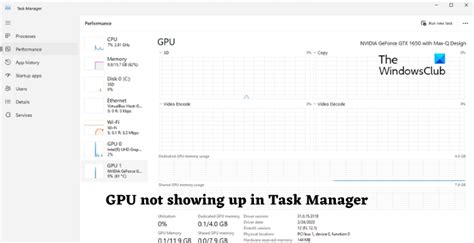 Gpu Not Showing Up In Task Manager In Windows 11