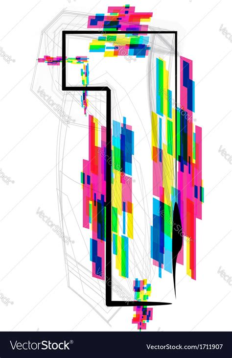 Colorful Number 1 Royalty Free Vector Image Vectorstock