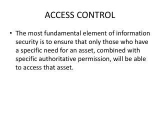 PPT Chapter Access Control PowerPoint Presentation Free Download ID