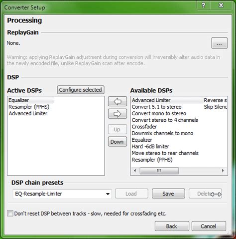 Zusatzoptionen Foobars Zur Dateiformatkonvertierung Fairaudio