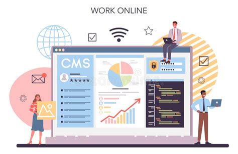 Cms Online Service Or Platform Content Management System Stock Vector Illustration Of