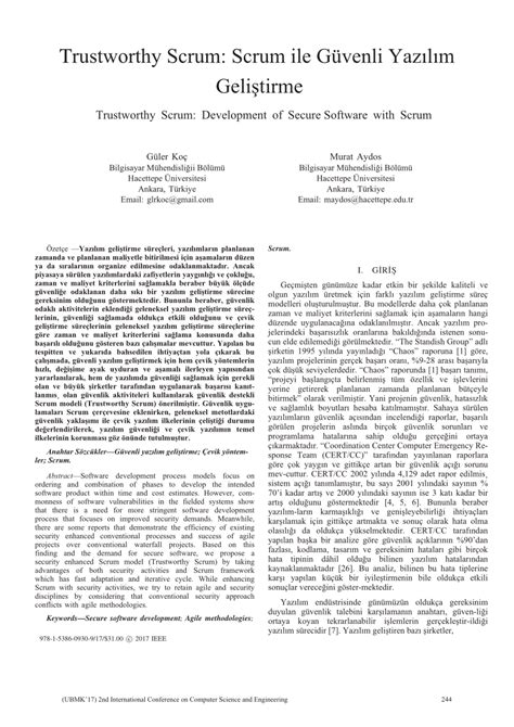 Pdf Trustworthy Scrum Development Of Secure Software With Scrum