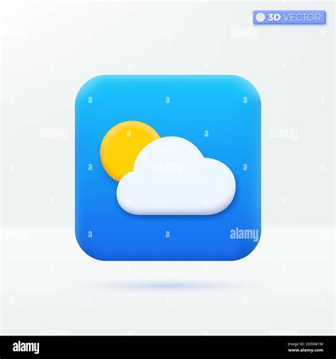 Weather Report Application Isolated Icon On Smartphone Sun And Cloud Cartoon Pastel Minimal