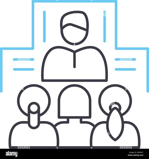 Company Division Line Icon Outline Symbol Vector Illustration