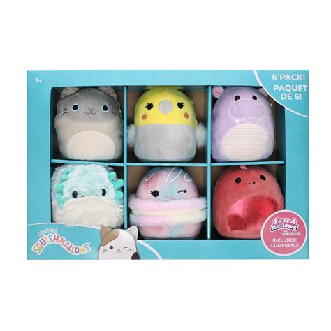Squishmallows Travel Set 5in Plush Toys Variety Box Includes 1 Fuzz A Mallow Multicolor