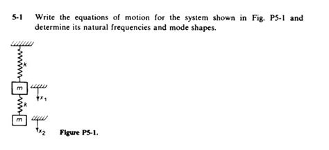 Solved 5 1 Write The Equations Of Motion For The System