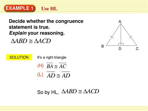 PPT HL Congruence Postulate In Right Triangles Geometry Tutorial PowerPoint Presentation ID