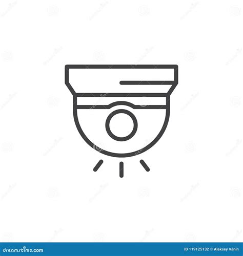 Security Camera Outline Icon Stock Vector Illustration Of Design
