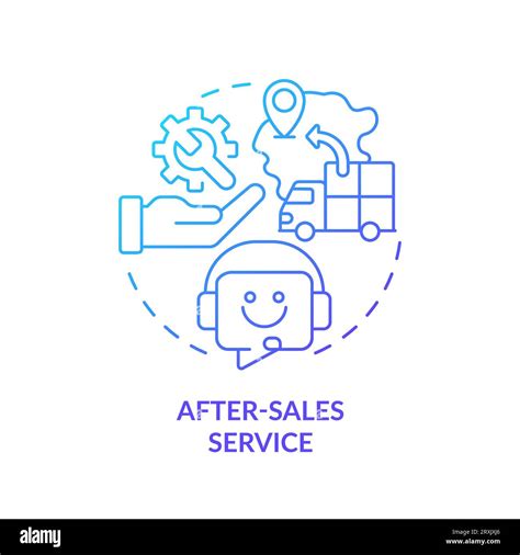 2d Gradient Thin Linear Icon After Sales Service Concept Stock Vector