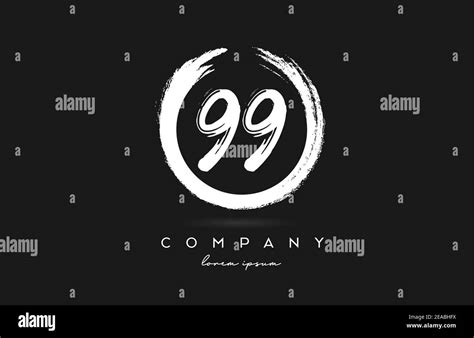99 Number Logo Icon In Black And White Vintage Grunge Design For