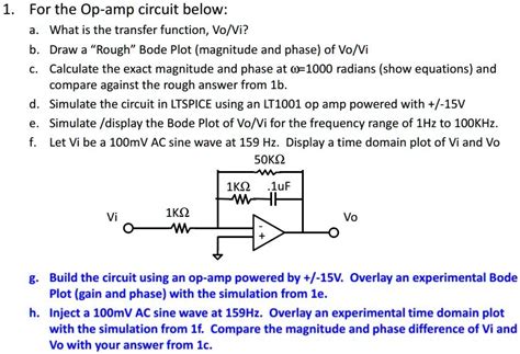 SOLVED For The Op Circuit Below A What Is The Transfer Function