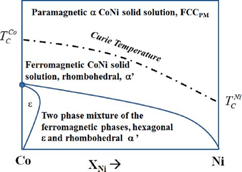 A Suggested Schematic Of The Constant Pressure Co Ni Binary Phase