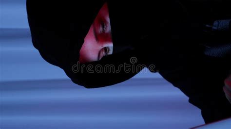 Hacker Looking At Screen And Breaking Password On Computer Vertical Video Stock Video Video