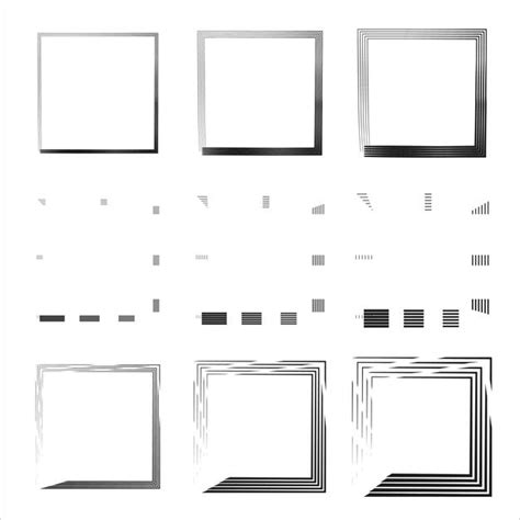 Premium Vector Collection Of Square Black Hand Drawn Grunge Frames Borders Set Set Of Design
