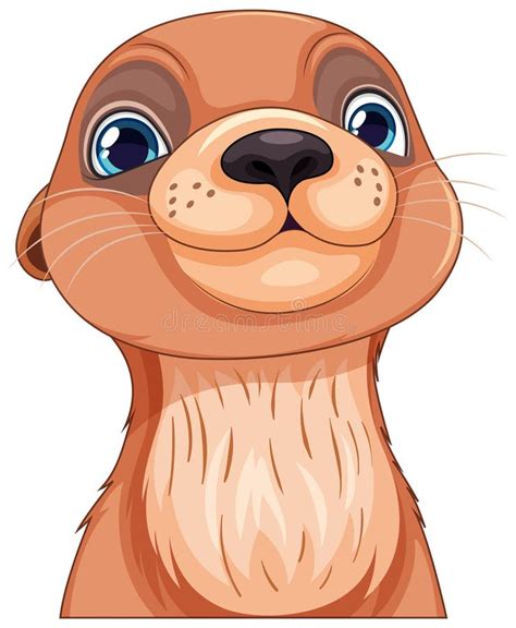 Cute Otter Cartoon Character Stock Vector Illustration Of Fauna Brown