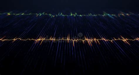 Abstract Waveform Visual With Colorful Line Display Stock Illustration