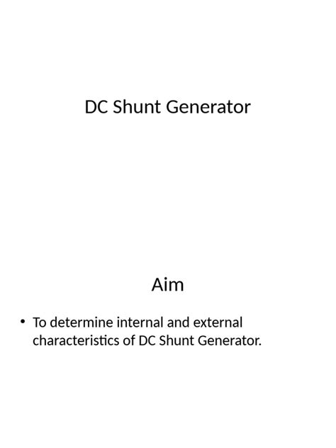 Dc Shunt Generator Pdf