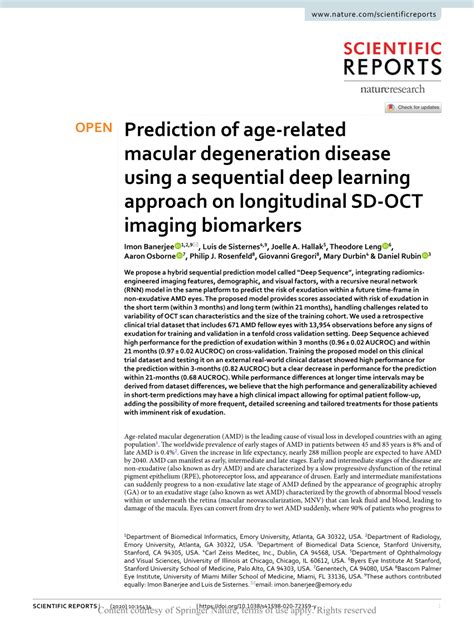 Pdf Prediction Of Age Related Macular Degeneration Disease Using A Sequential Deep Learning