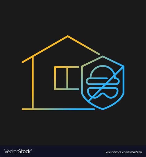 Security Against Burglary Gradient Icon For Dark Vector Image
