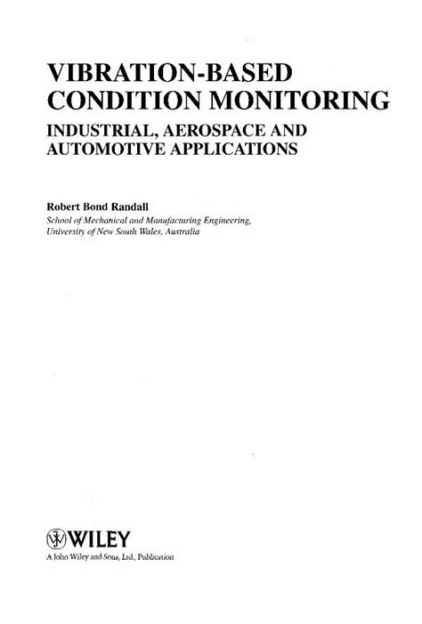 Pdf Vibration Based Condition Monitoring Dokumentips