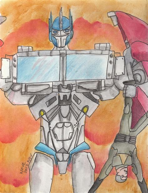 Transformers Prime Optimus Prime And Silas By Vampiric Conure On Deviantart