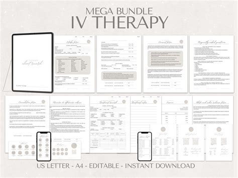 Iv Therapy Form Template Bundle Elective Iv Infusion Consent Form Iv Fluids Consult Aftercare
