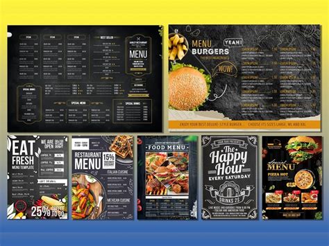 Chalkboard Restaurant Food Menu Design Menu Card Menu Board Digital