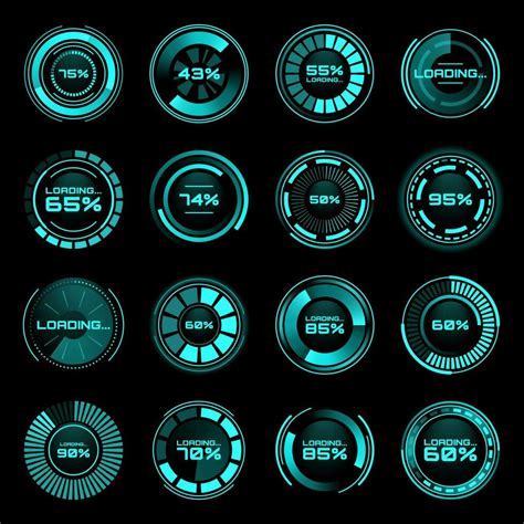Hud Futuristic Loading Progress Bars Sci Fi 23527713 Vector Art At Vecteezy