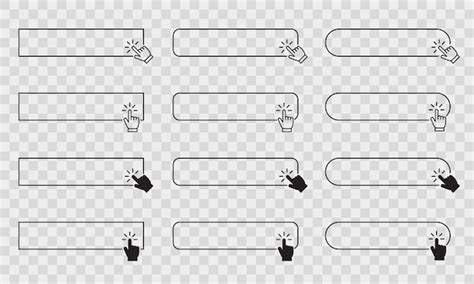 Premium Vector Click Buttons Set Hand Pointer Clicking