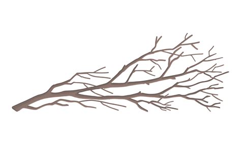 Cartoon Clipart Of Bare Branch Doodle Of Tree Without Leaves Contemporary Vector Illustration
