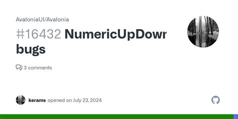 Numericupdown Bugs · Issue 16432 · Avaloniauiavalonia · Github