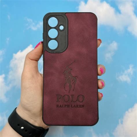 قاب گوشی Galaxy S23 Fe سامسونگ چرمی Polo دور ژله ای محافظ لنز دار زرشکی