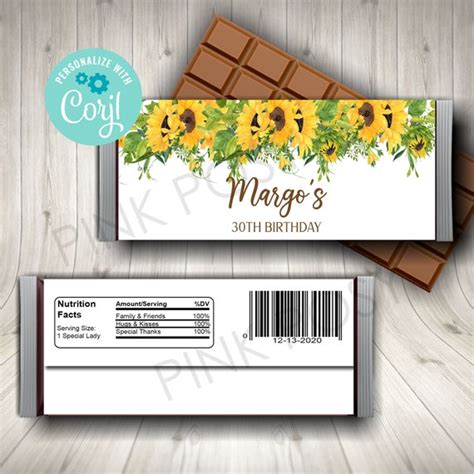 Editable Birthday Candy Bar Wrapper Birthday Favors Candy Etsy