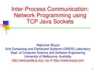 PPT Inter Process Communication Network Programming Using TCP Java