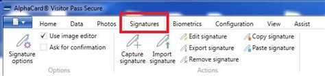 a guide on how to capture signatures in alphacard visitor pass secure