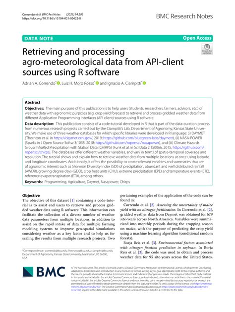 pdf retrieving and processing agro meteorological data from api client sources using r software