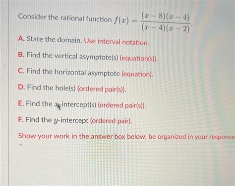 Solved Consider The Rational Function Chegg