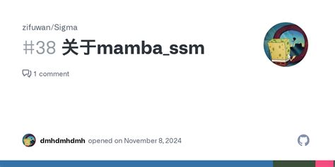 关于mamba ssm · issue 38 · zifuwan sigma · github