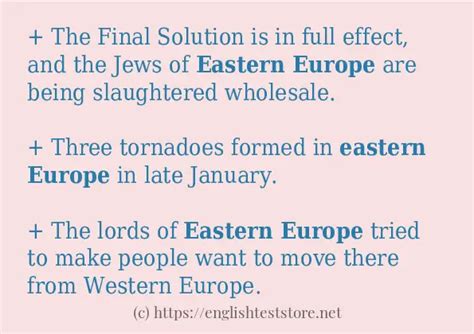 Eastern Europe Some Sentence Examples Englishteststore Blog