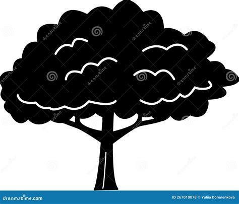 Black Vector Tree Icon Stock Vector Illustration Of Lush 267010078