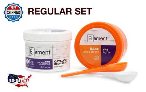 Element Putty Regular Set Vps Pvs Dental Impression 300ml Base And Catalyst No Box Everything Else