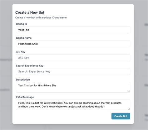 Create Bot Hitchhikers