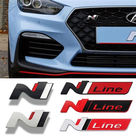 광택 블랙 3d 금속 N 라인 그릴 엠블럼 뒷 트렁크 바디 배지 스티커 현대 Veloster 코나 Elantra I30 I20 투손 소나타 Aliexpress