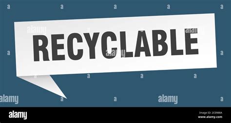 Recyclable Banner Recyclable Speech Bubble Recyclable Sign Stock