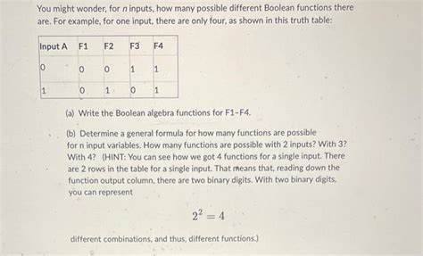 Solved You Might Wonder For N Inputs How Many Possible